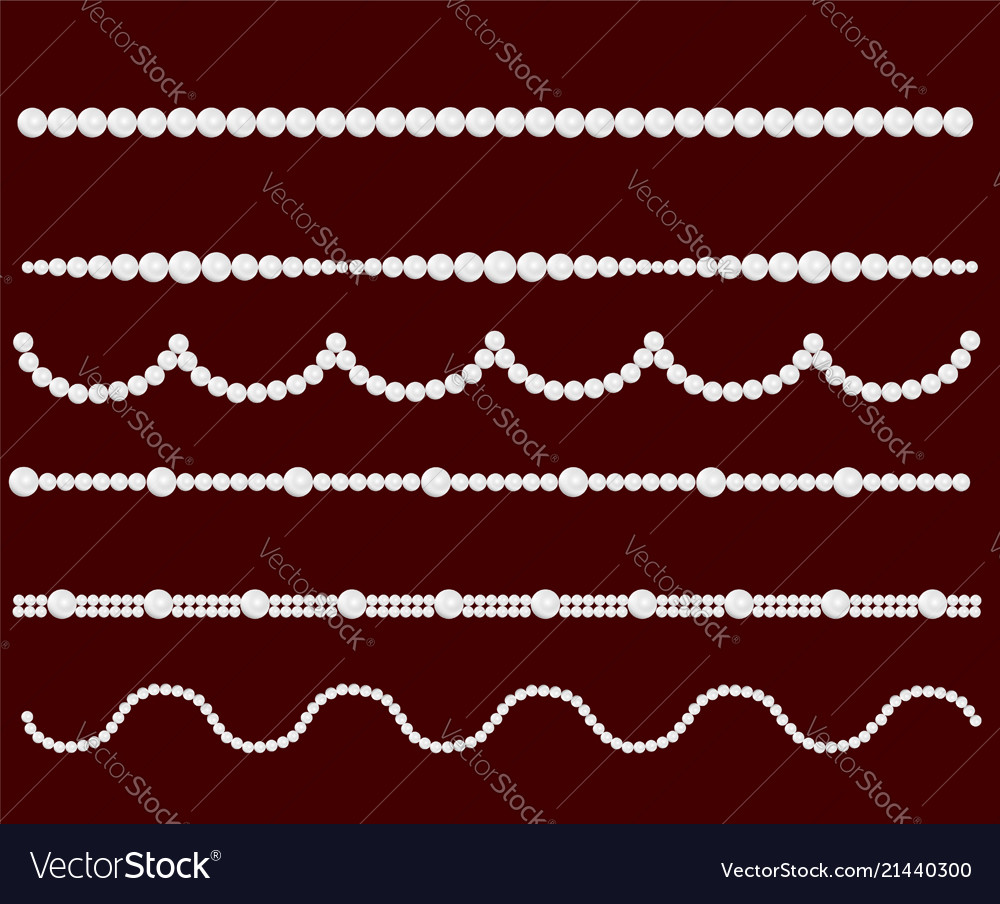 Pearl glamour borders bride pearls vintage Vector Image