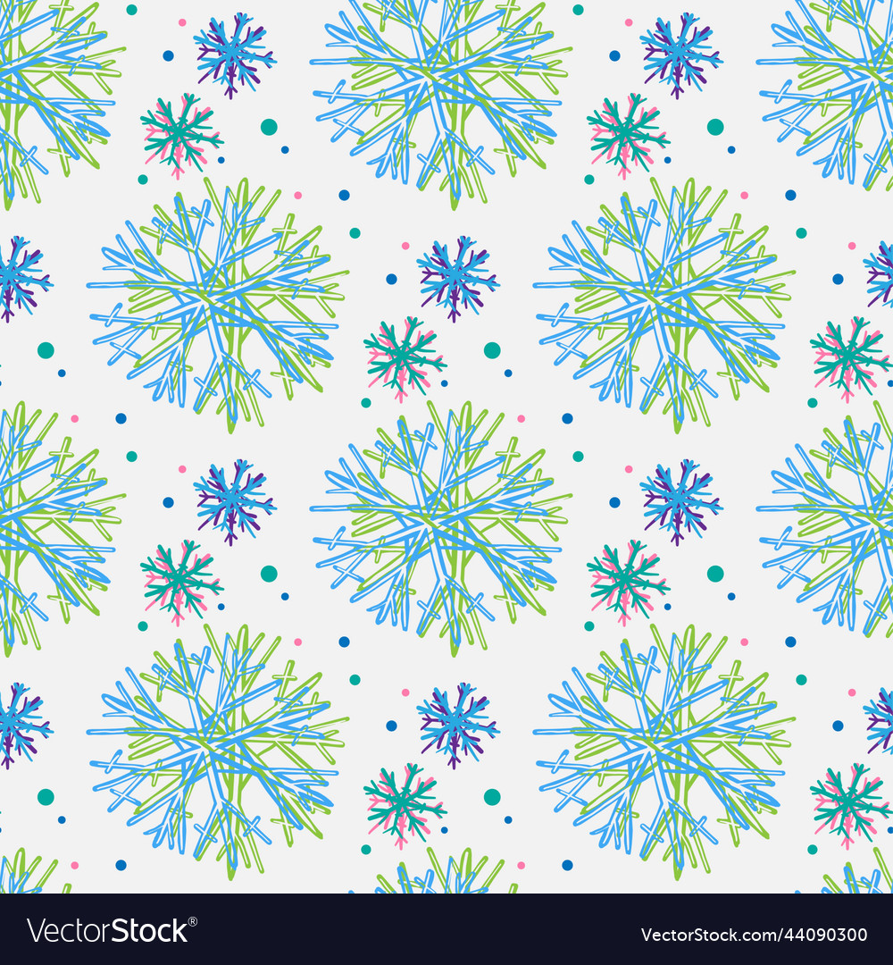 Snowflake Seamless Pattern For Print Or Web Design