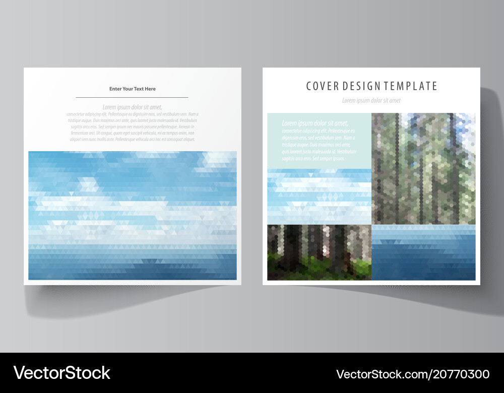 Templates for square design brochure magazine Vector Image