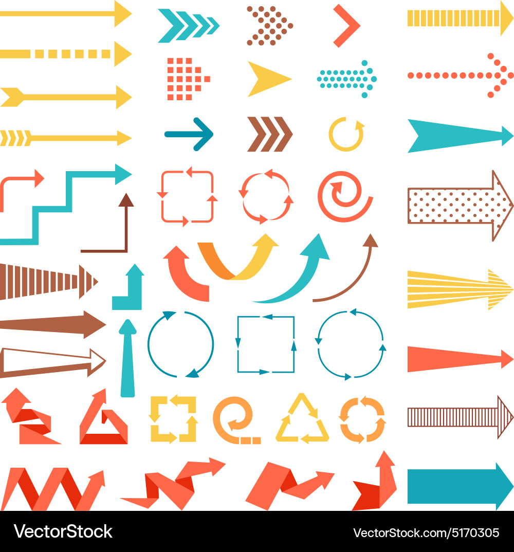 Arrows and directions signs Royalty Free Vector Image