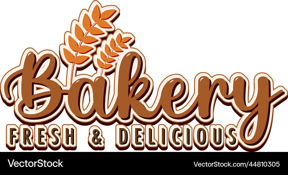 Bakery fresh and delicious text for banner Vector Image