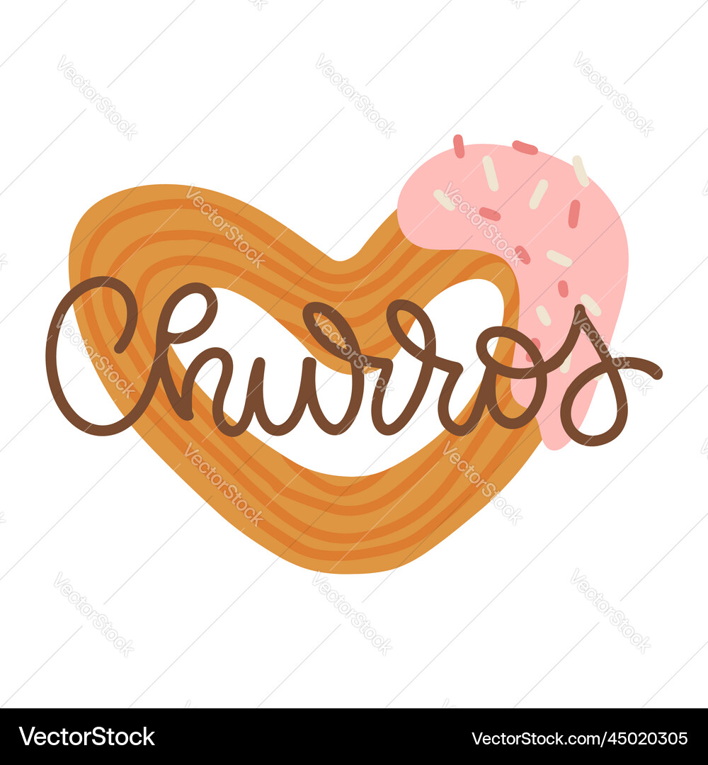 Churros - lettering worf with stick Royalty Free Vector