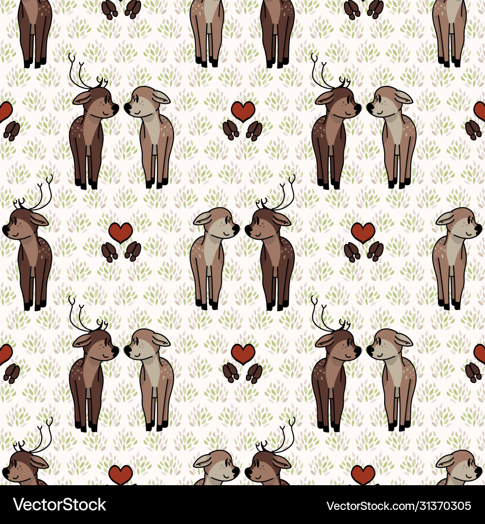 Cute forest deer love buck Royalty Free Vector Image