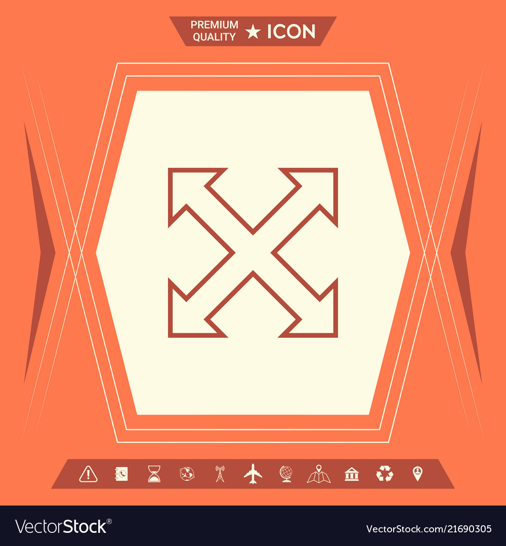 Extend resize enlarge line icon Royalty Free Vector Image