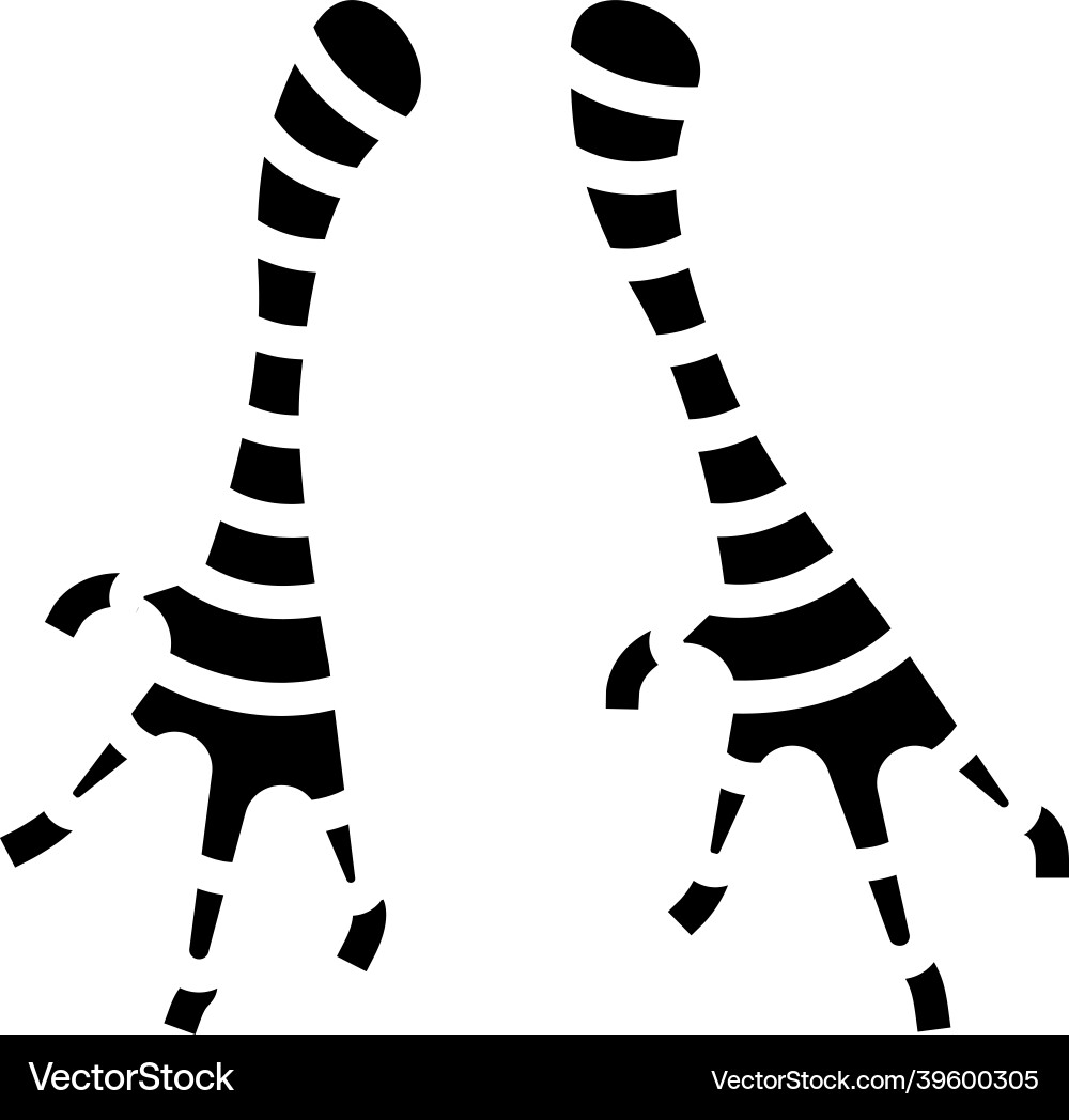 Feet chicken glyph icon Royalty Free Vector Image