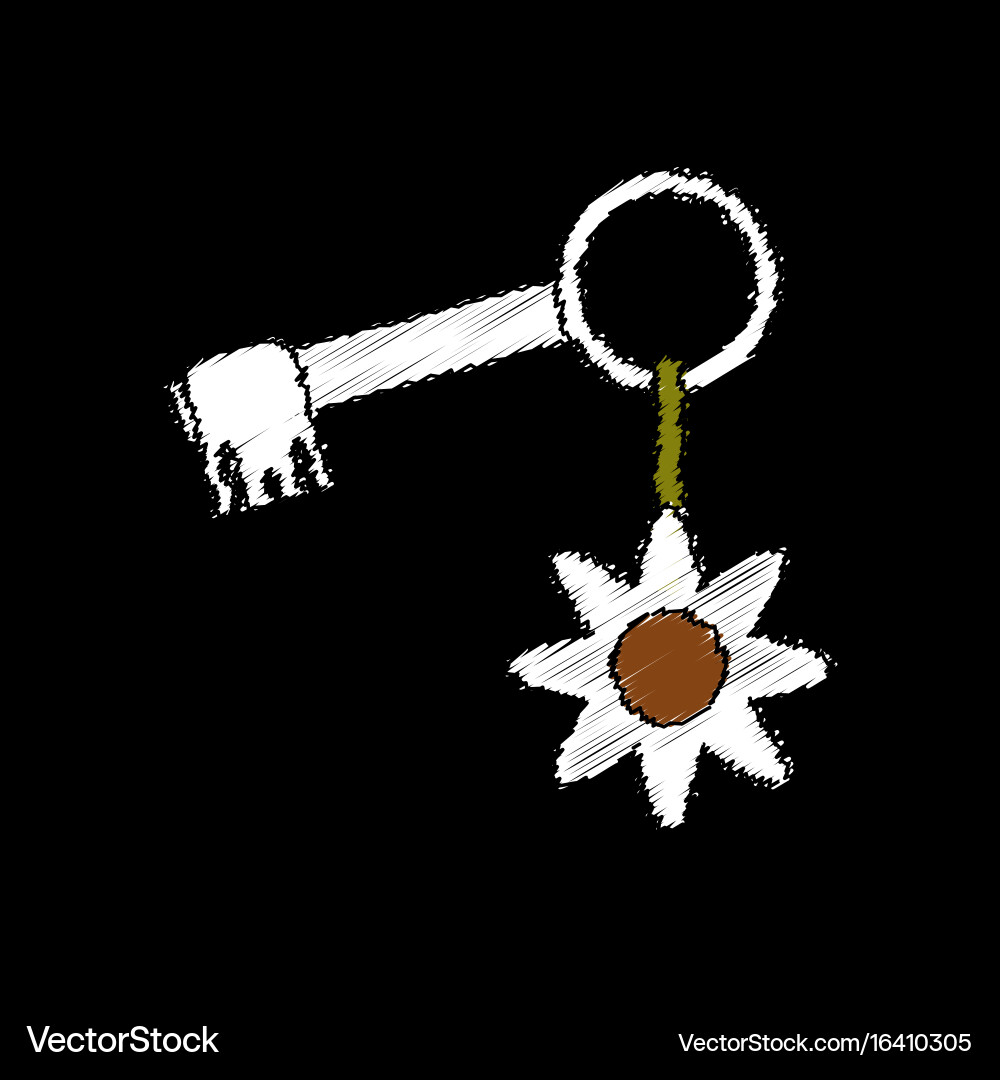 Flat shading style icon key and fob Royalty Free Vector