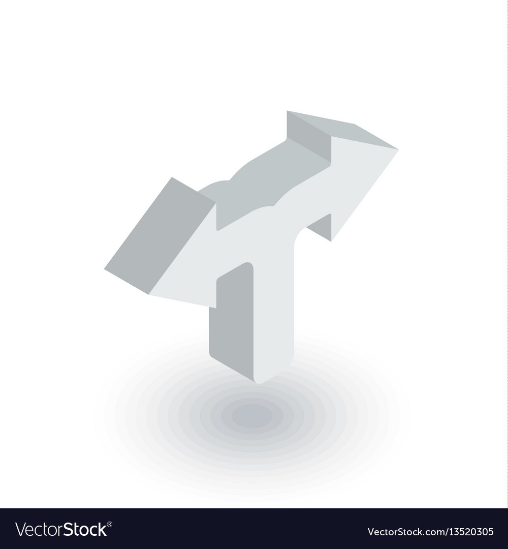 Junction separation two paths ways isometric Vector Image