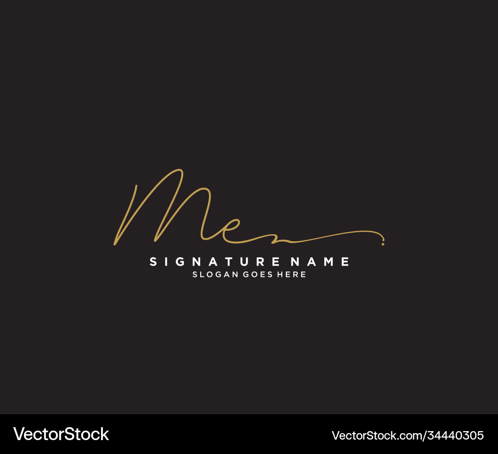 Letter me signature logo template Royalty Free Vector Image
