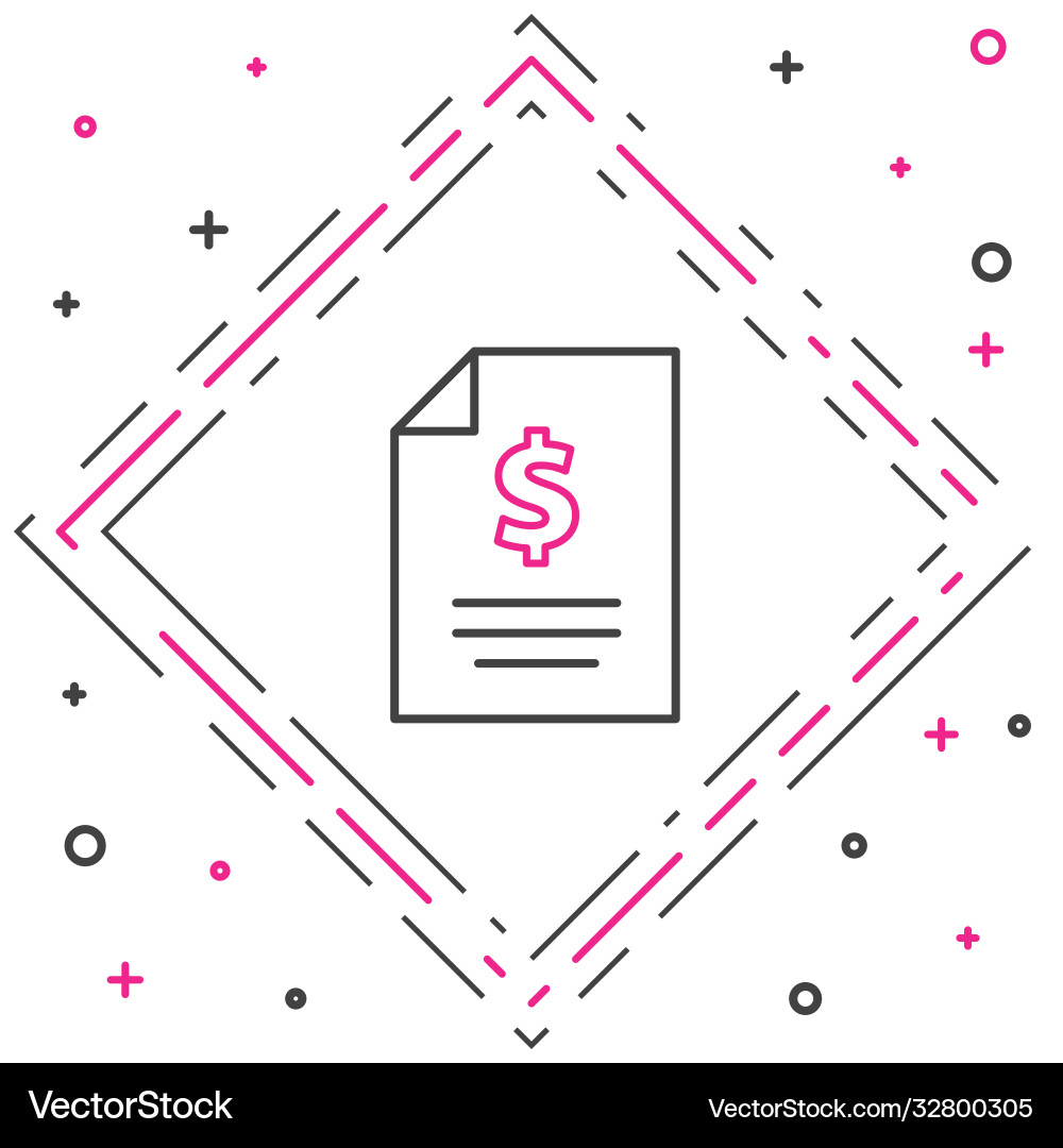 Line contract money icon isolated on white Vector Image