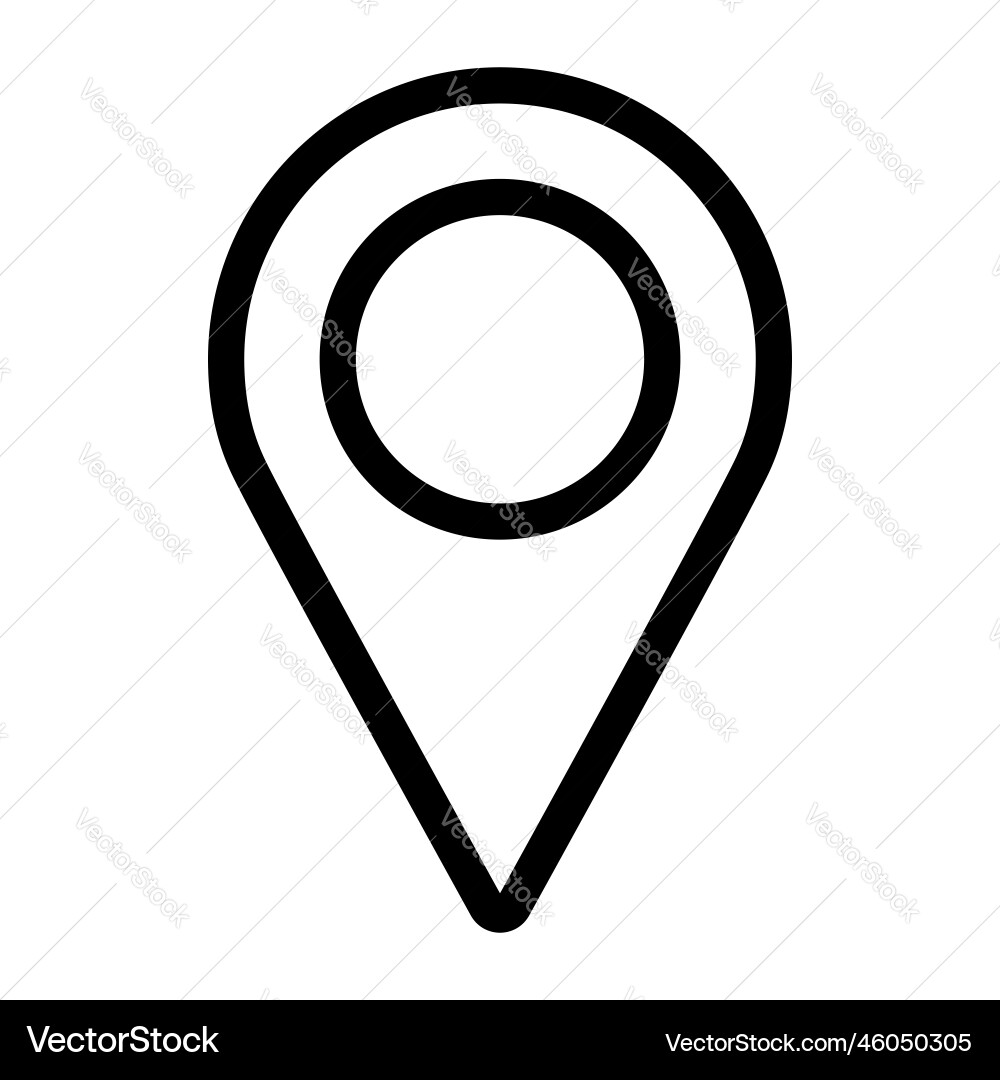 Location or map pin icon outline style Royalty Free Vector