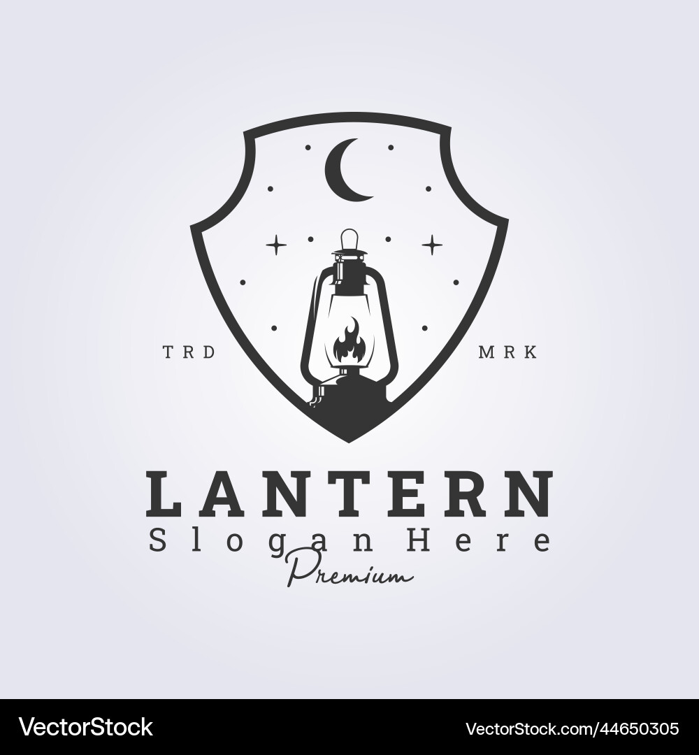 Night lantern camp logo design Royalty Free Vector Image