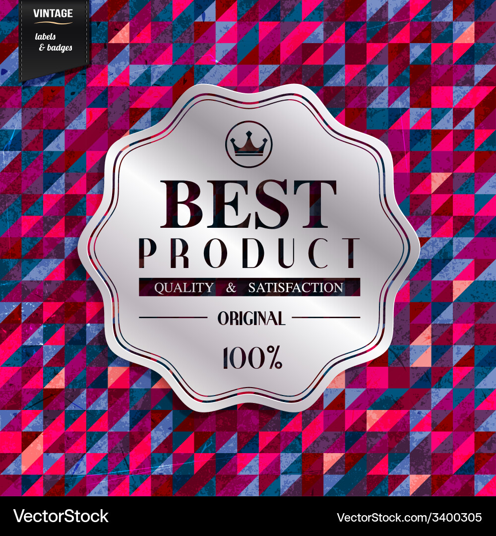 Retro stamp sticker tag label badge on polygon Vector Image
