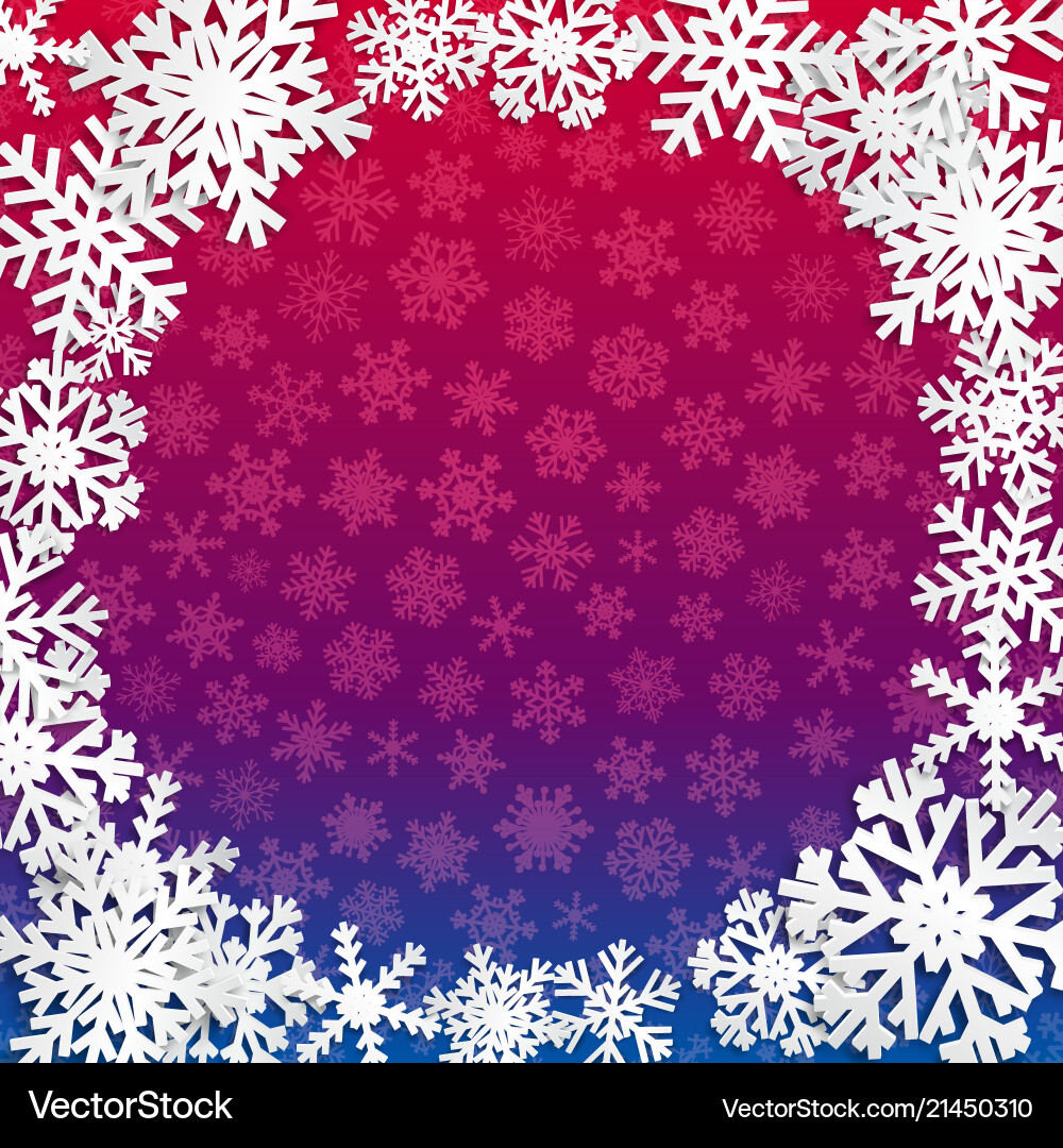 Background with frame of snowflakes Royalty Free Vector