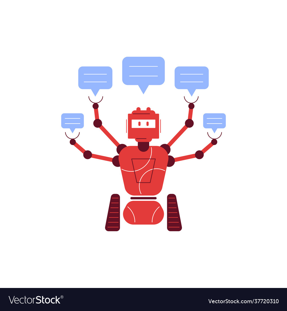 Chatbot flat concept Royalty Free Vector Image