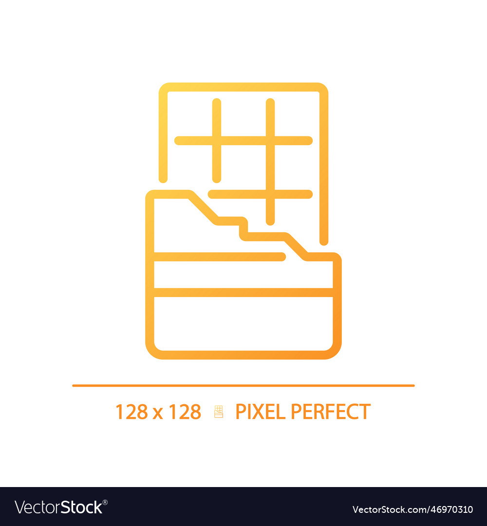 Chocolate bar pixel perfect gradient linear icon Vector Image