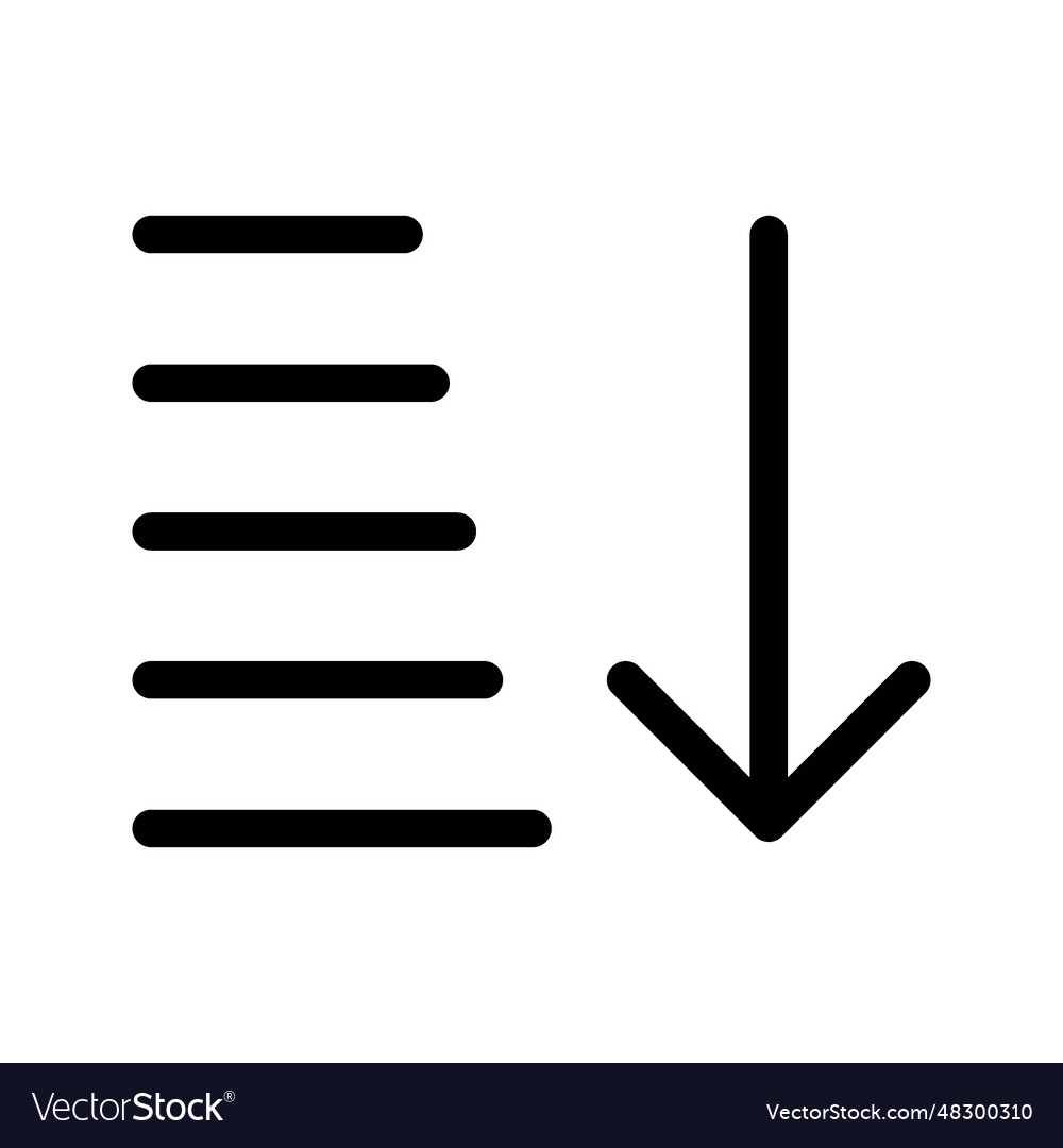 Descending sort icon Royalty Free Vector Image