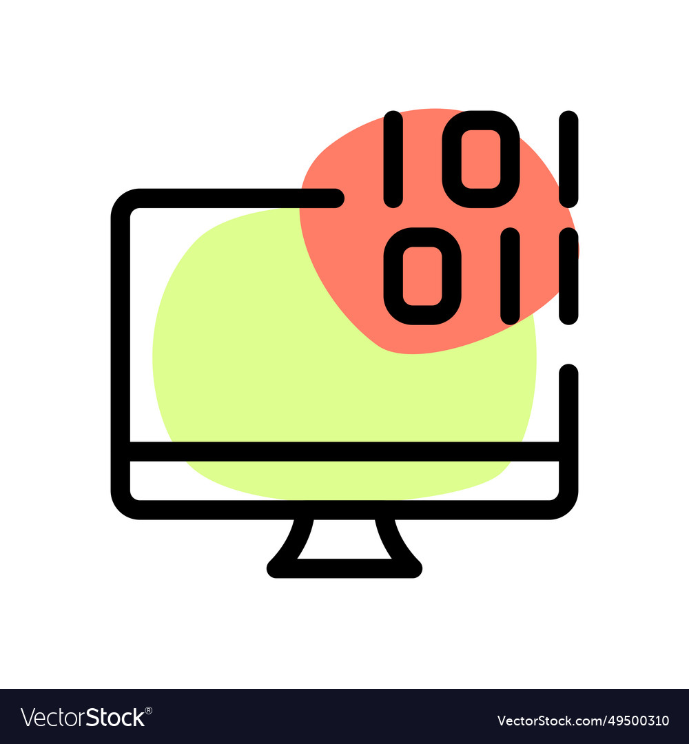 Desktop use binary code for process information Vector Image Desktop use binary code for process information Vector Image
