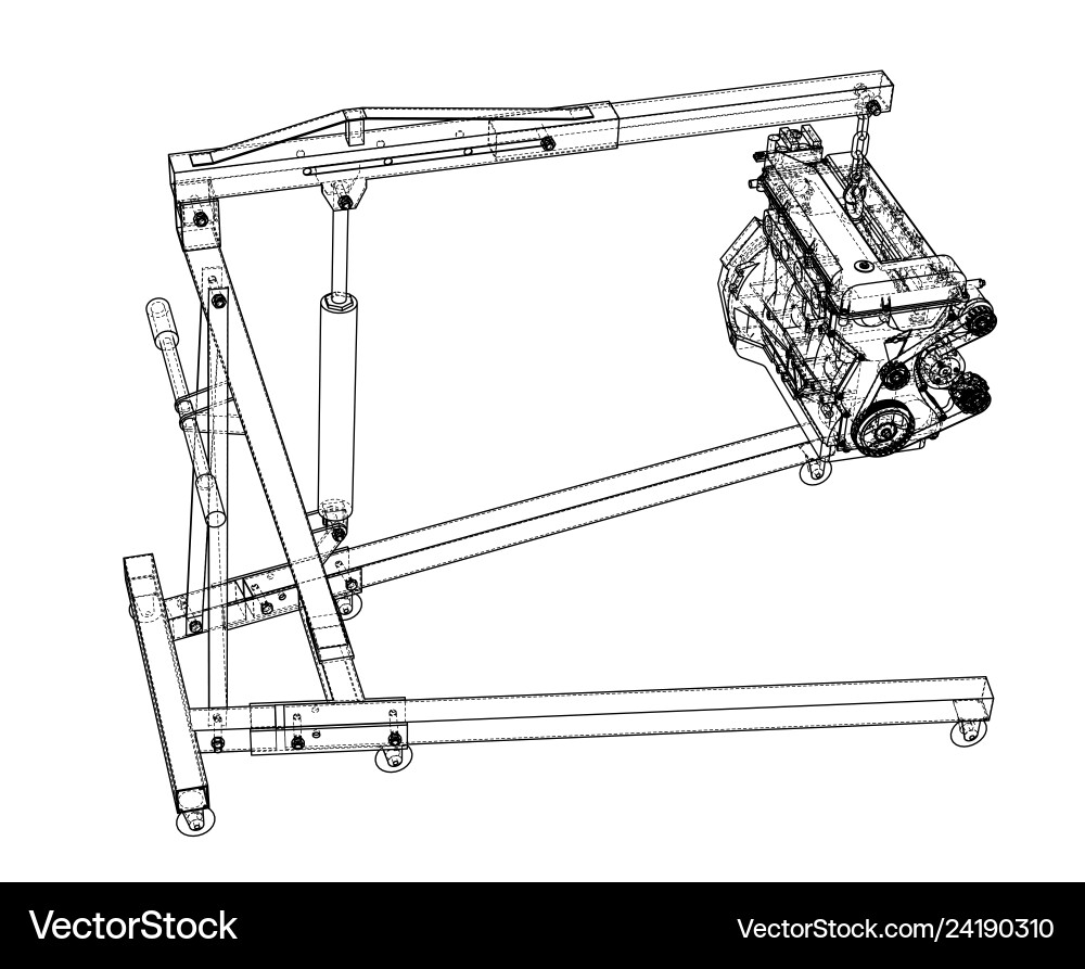 Engine hoist with outline Royalty Free Vector Image
