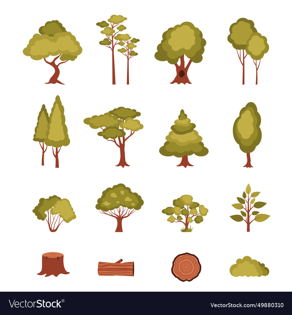 Forest elements set Royalty Free Vector Image - VectorStock