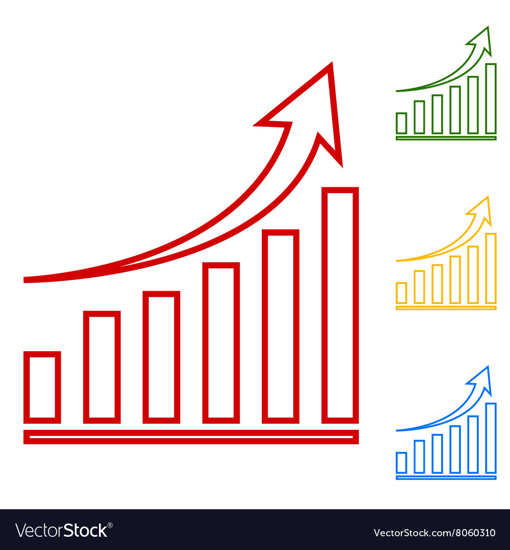 Growing graph Royalty Free Vector Image - VectorStock