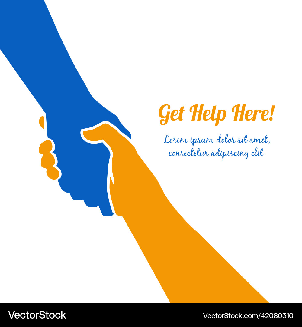 Hand concept gesture sign of help Royalty Free Vector Image