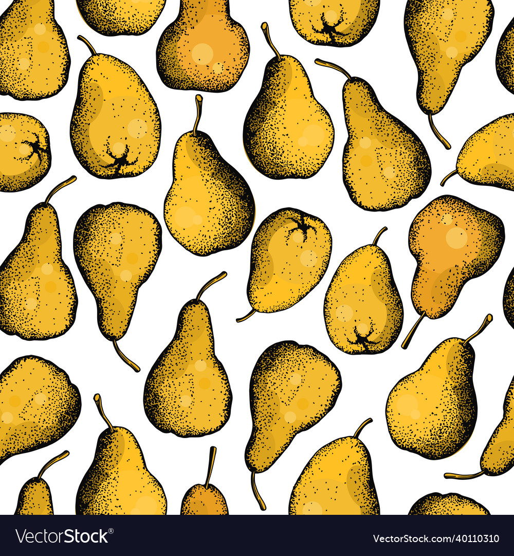 Hand drawn pears pattern Royalty Free Vector Image