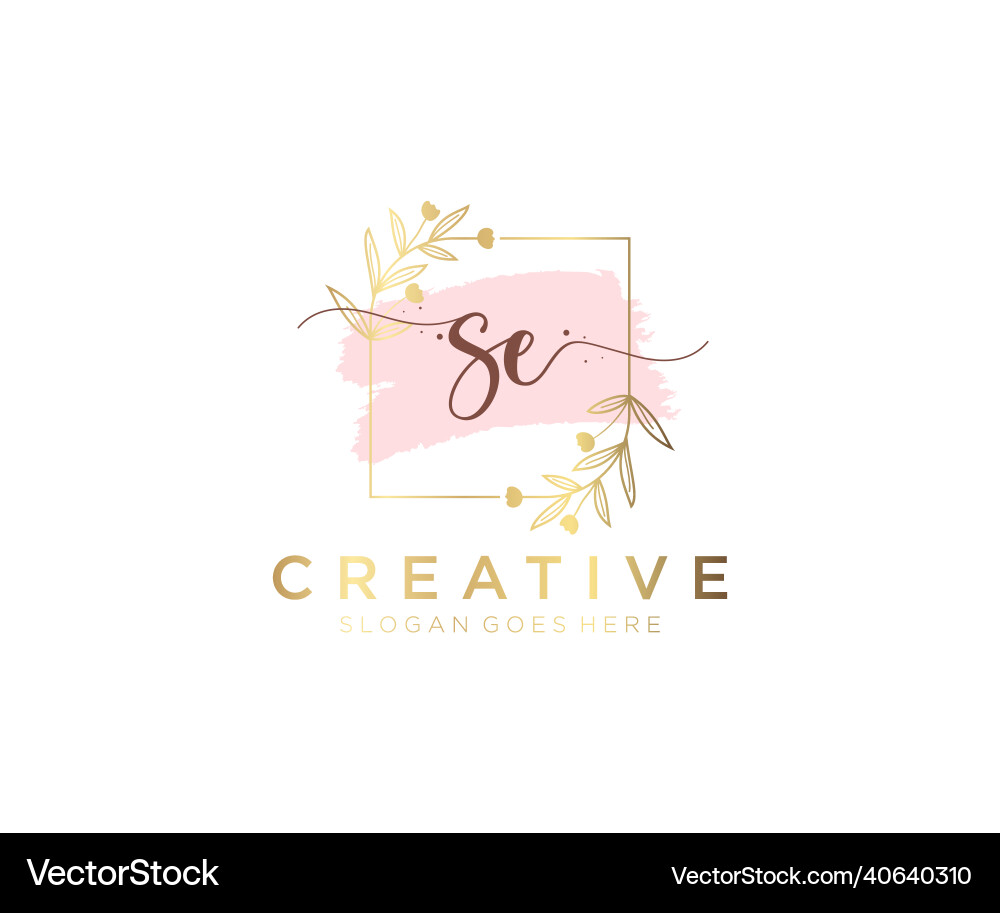 Initial se feminine logo usable for nature salon Vector Image