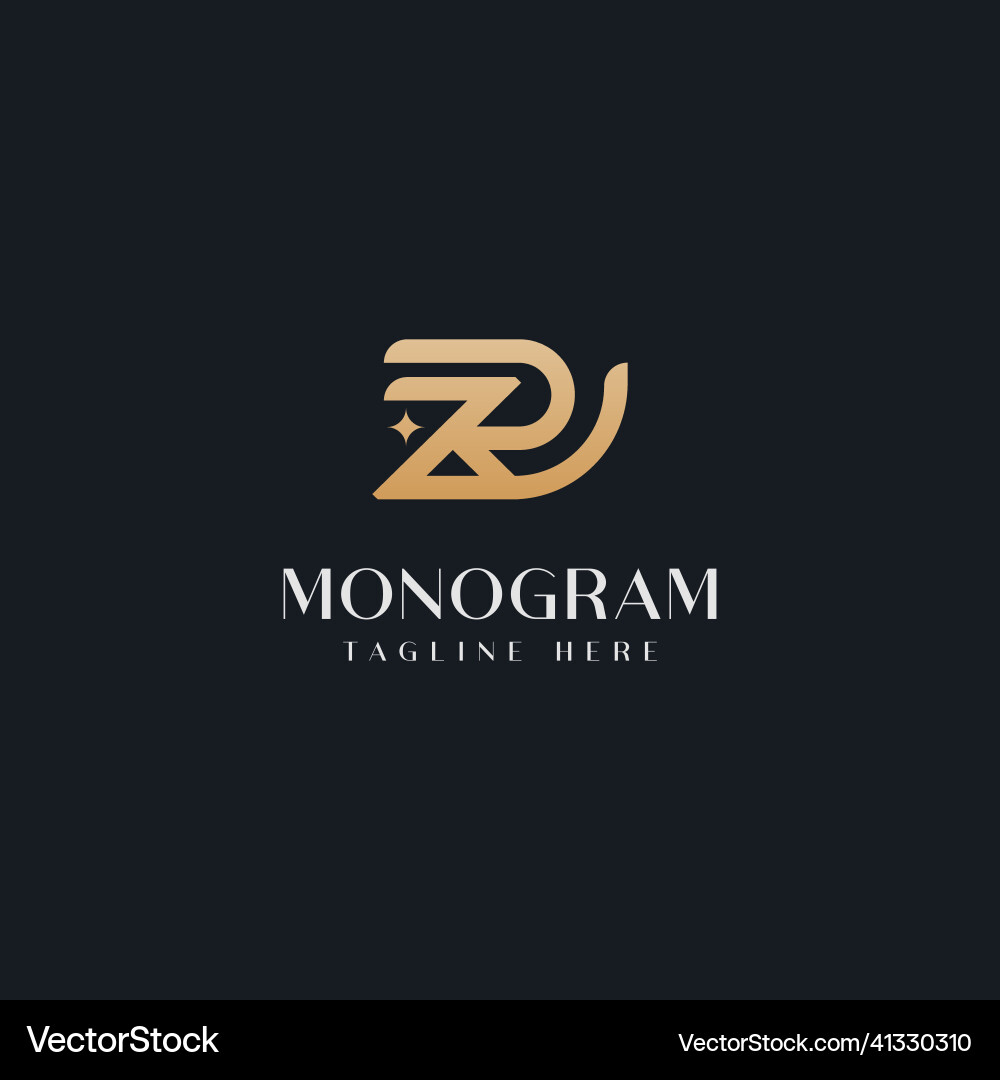 Initial zr rz r z monogram logo template Vector Image