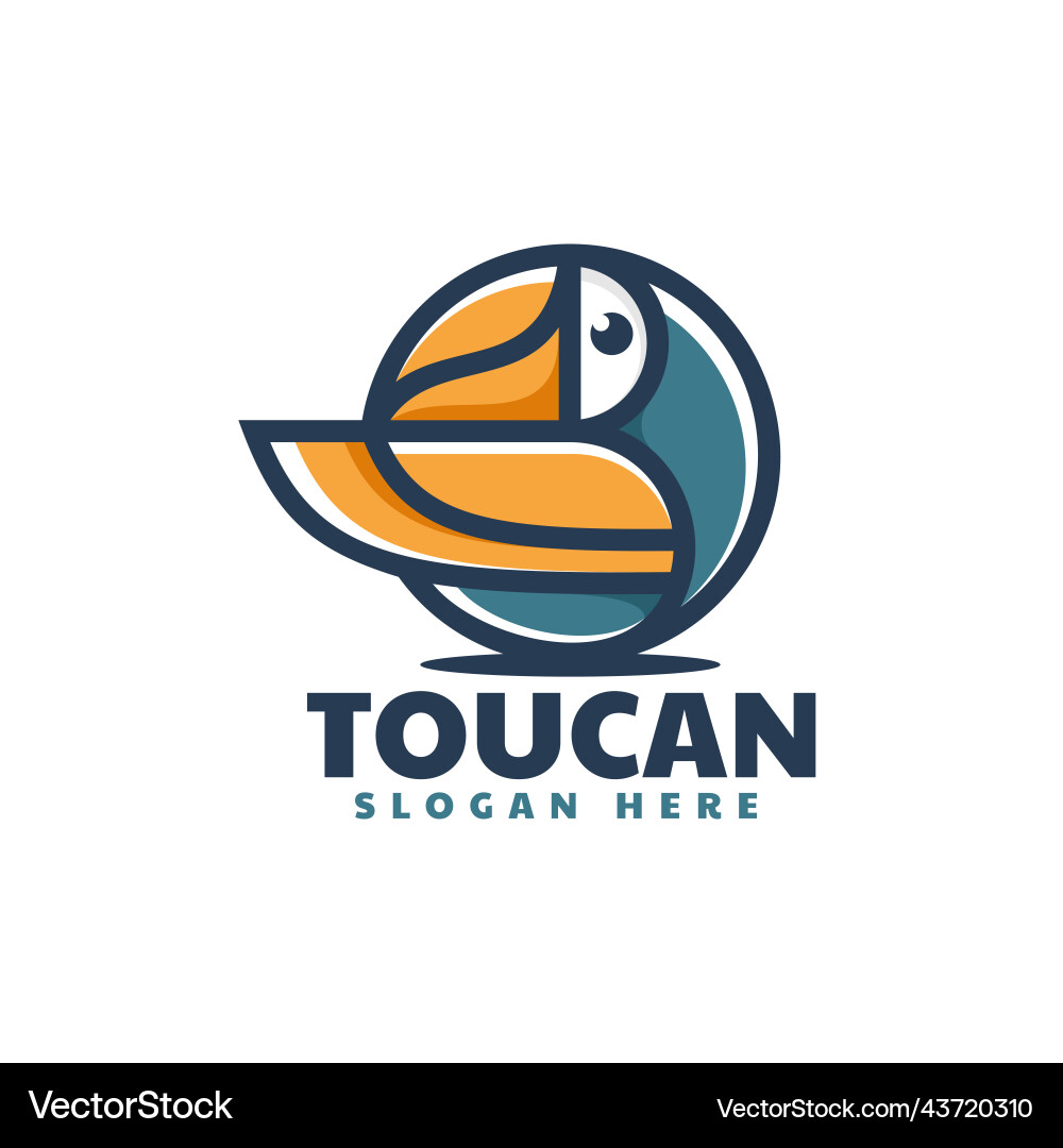 Logo toucan simple mascot style Royalty Free Vector Image