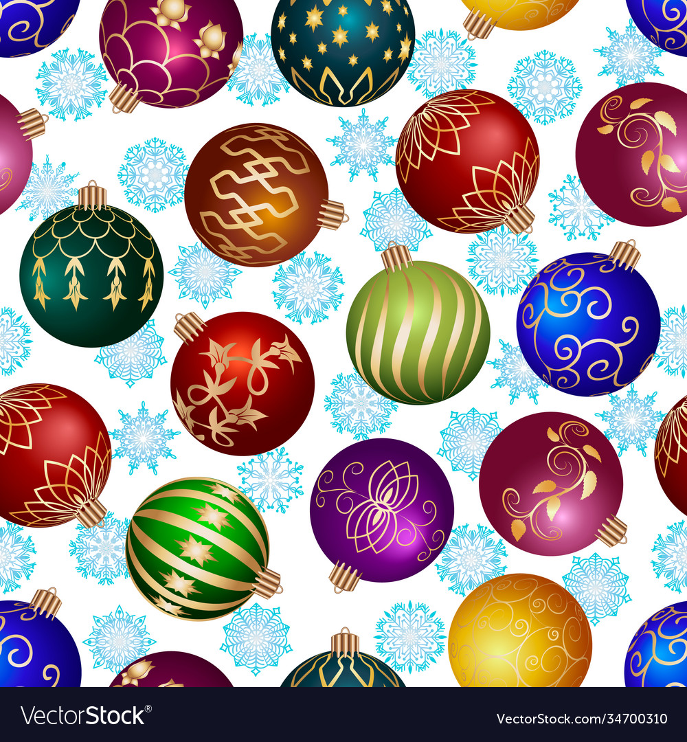 Pattern snowflakes and christmas balls Royalty Free Vector