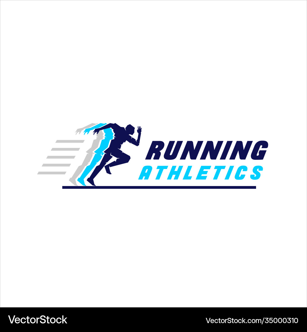 Running man silhouette logo designs marathon Vector Image
