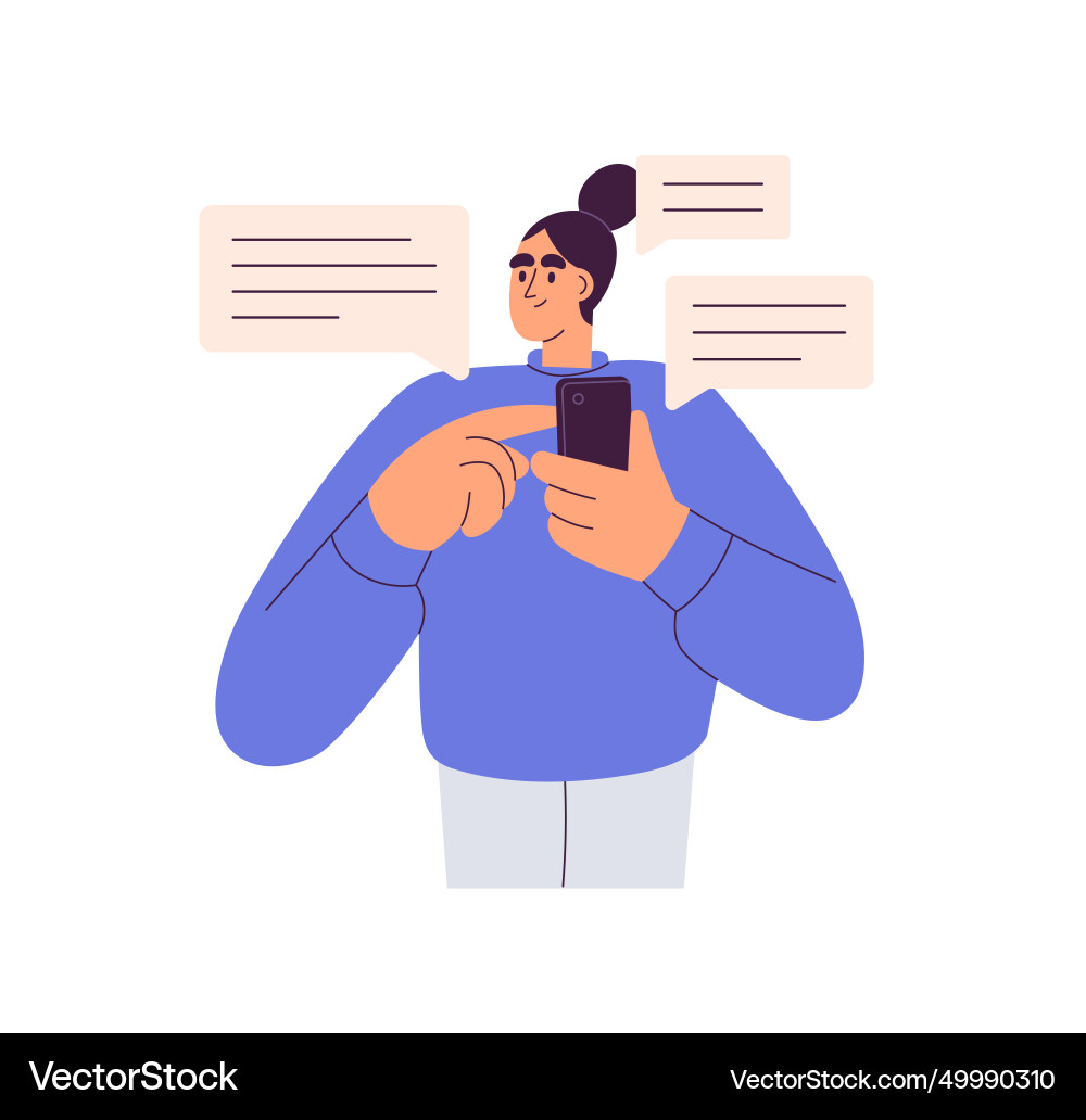 Sending and receiving messages comments on mobile Vector Image