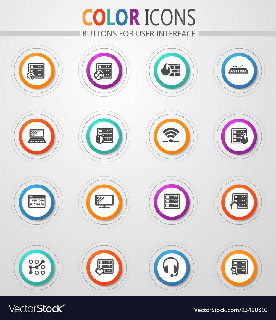 Server icon set Royalty Free Vector Image - VectorStock