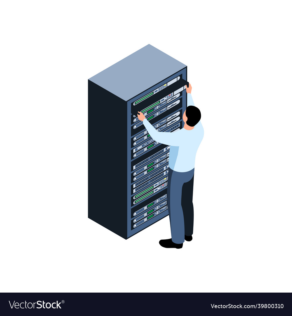 Sysadmin isometric Royalty Free Vector Image - VectorStock