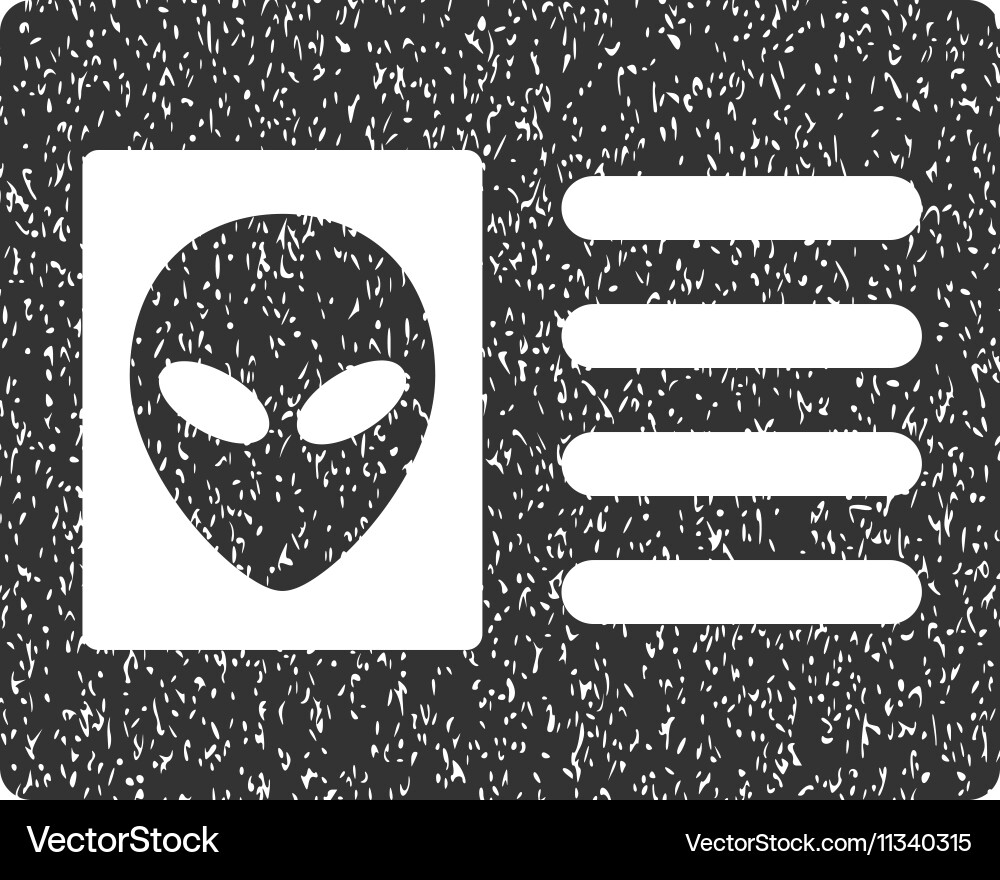 Alien Account Card Grainy Texture Icon Royalty Free Vector