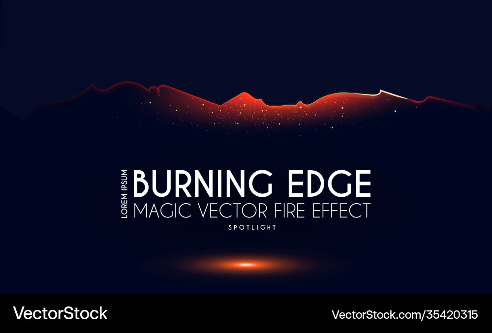 Burining ragged edge shining design fire and Vector Image