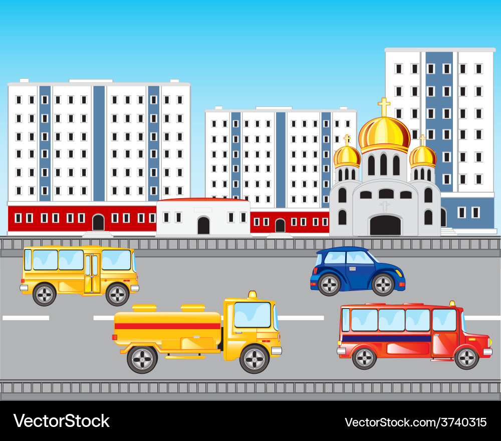 Car road in city Royalty Free Vector Image - VectorStock