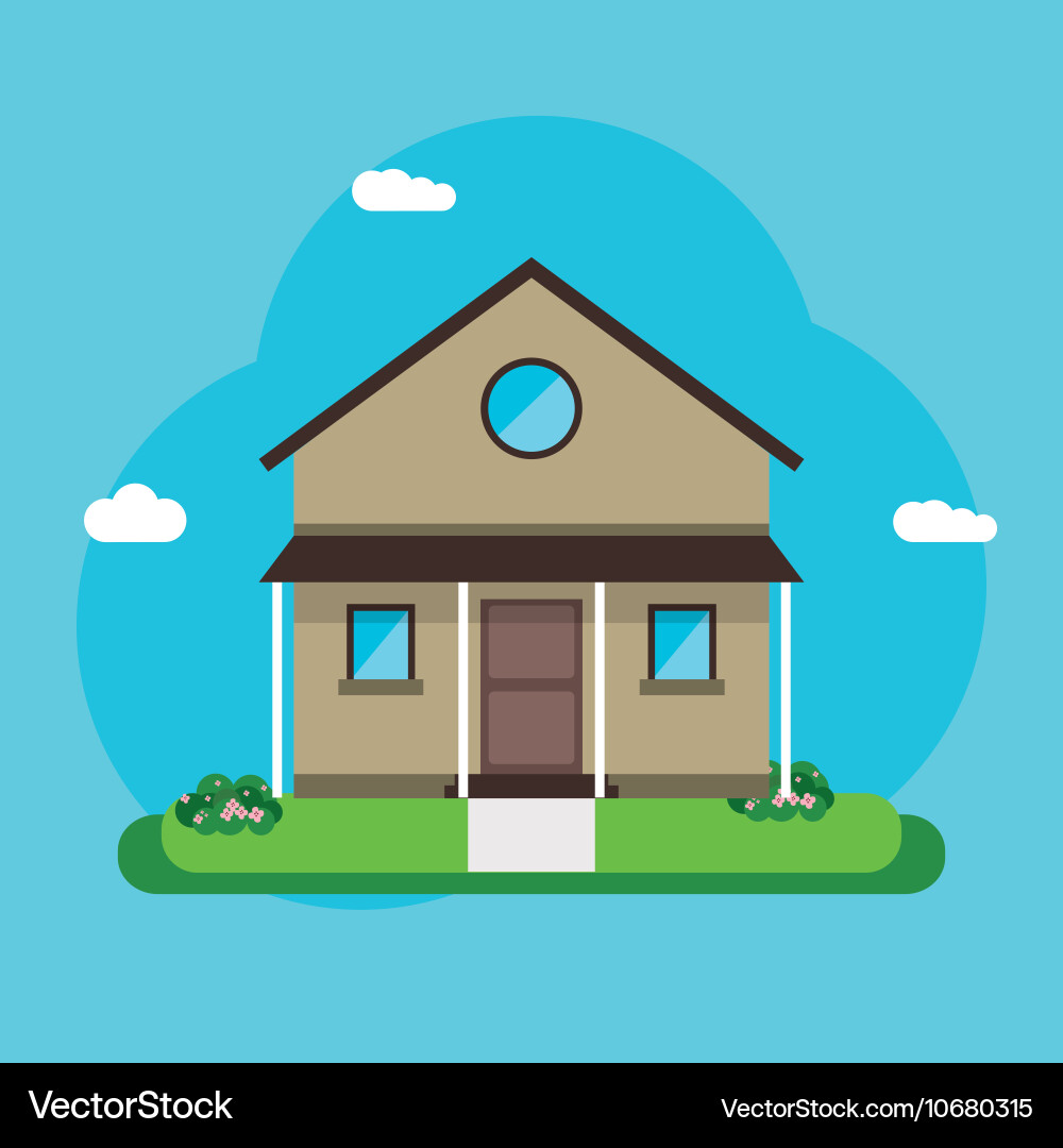 Colorful home building design Royalty Free Vector Image