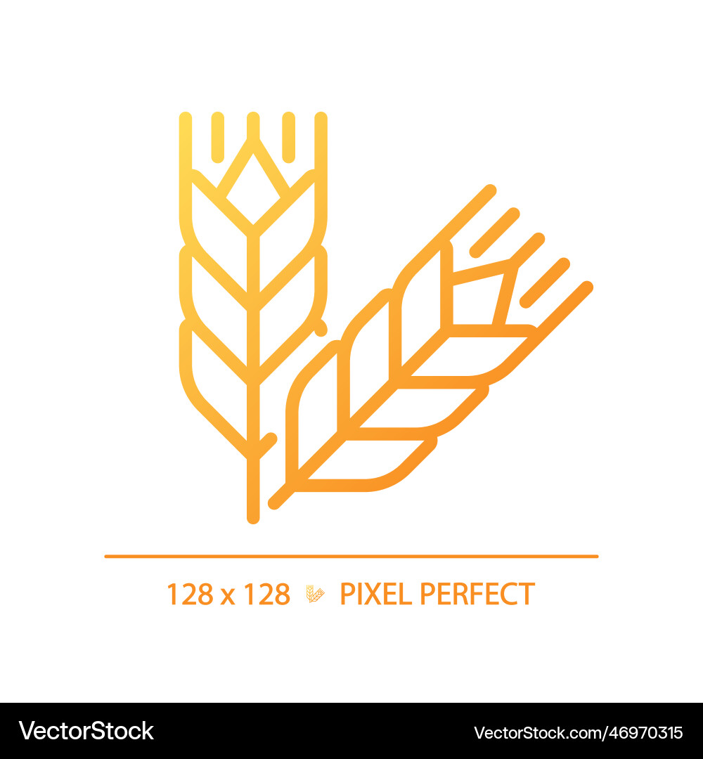 Food grains pixel perfect gradient linear icon Vector Image