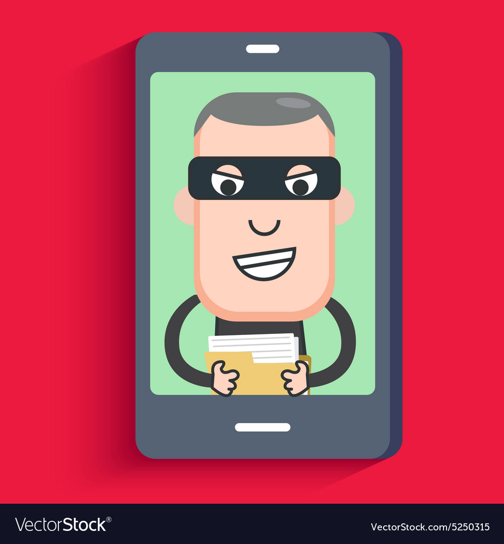 Hacker phone data Royalty Free Vector Image - VectorStock