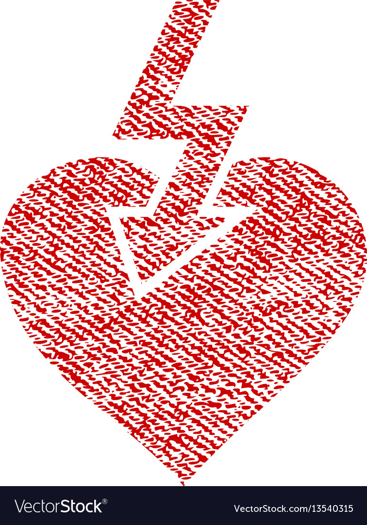 Heart shock strike fabric textured icon Royalty Free Vector Heart shock strike fabric textured icon Royalty Free Vector