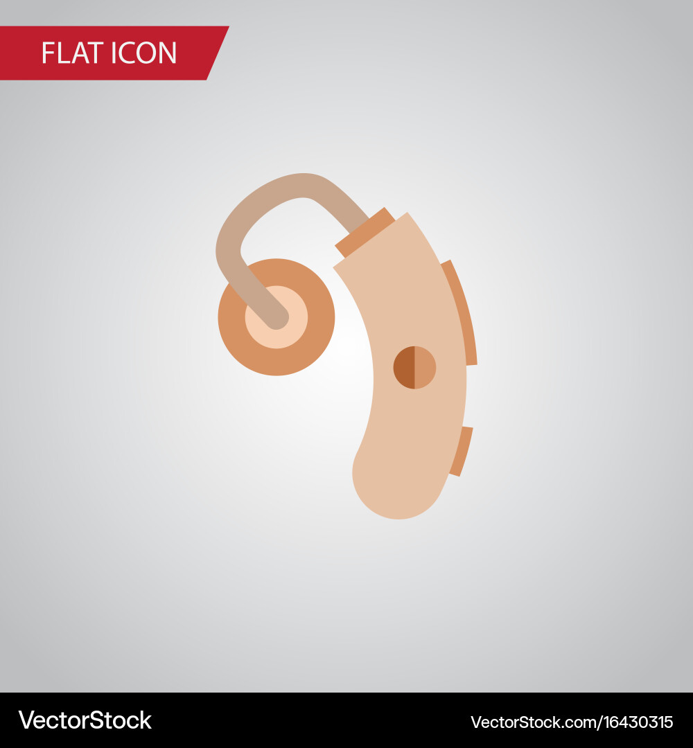 Isolated hearing aid flat icon audiology Vector Image
