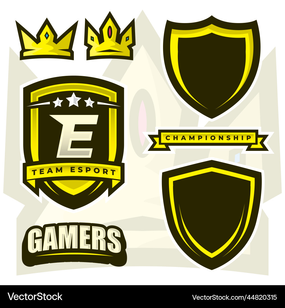 Letter e esports gamers logo template creator Vector Image