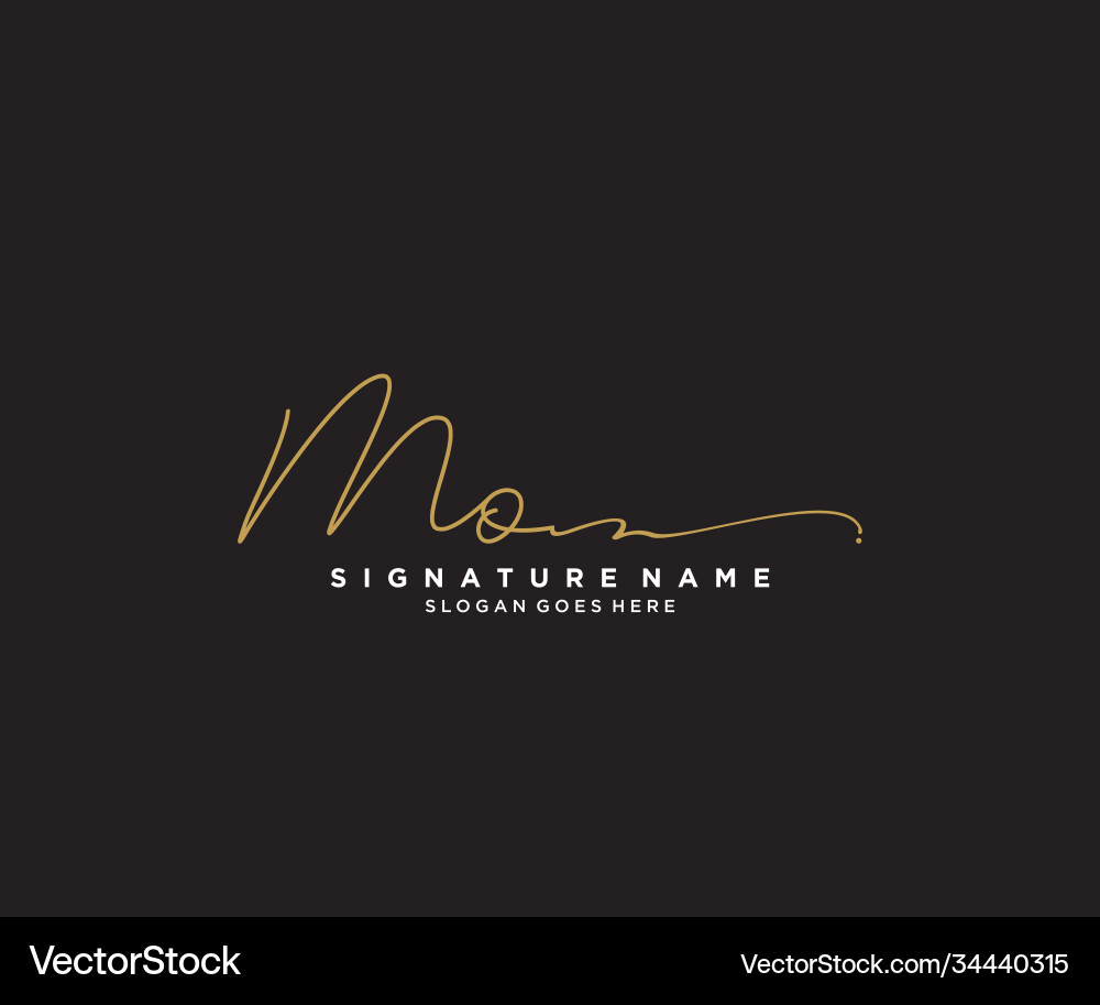 Letter mo signature logo template Royalty Free Vector Image