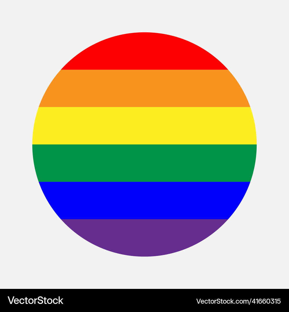Lgbt flag circle icon on white background Vector Image