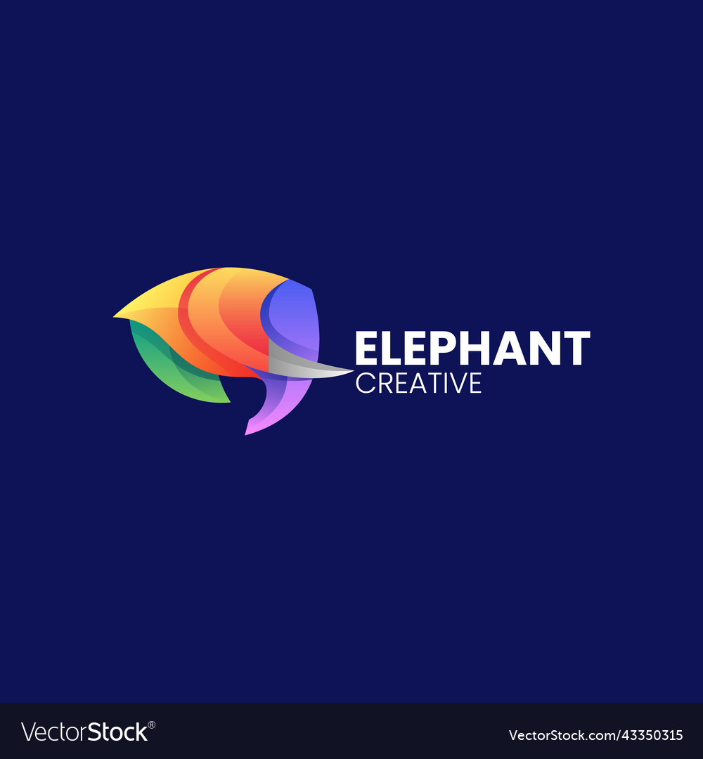 Logo elephant gradient colorful style Royalty Free Vector