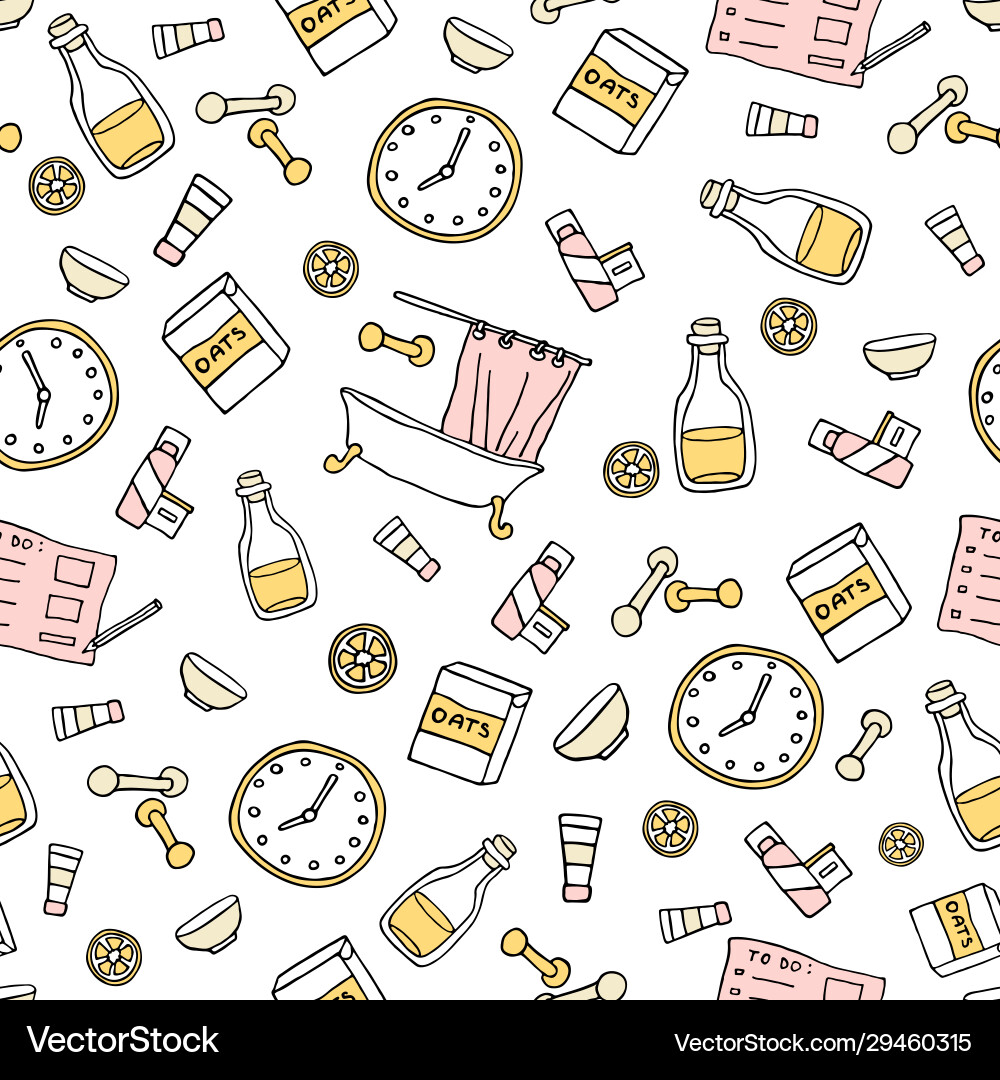 Morning routine concept daily life Royalty Free Vector Image