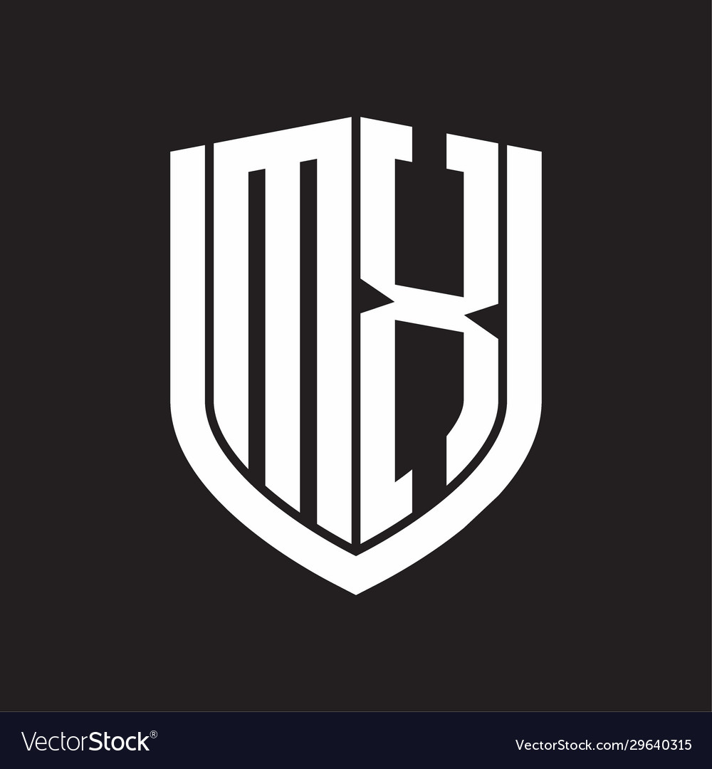 Mx logo monogram with emblem shield design Vector Image