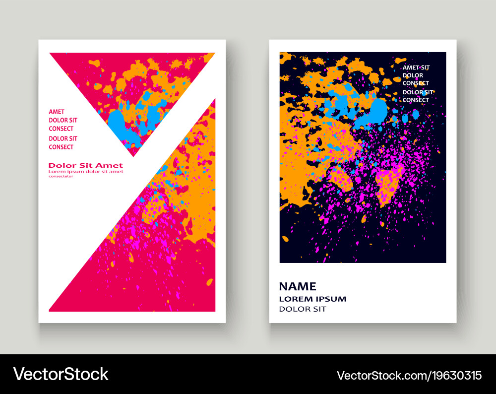 Neon explosion paint splatter artistic cover Vector Image