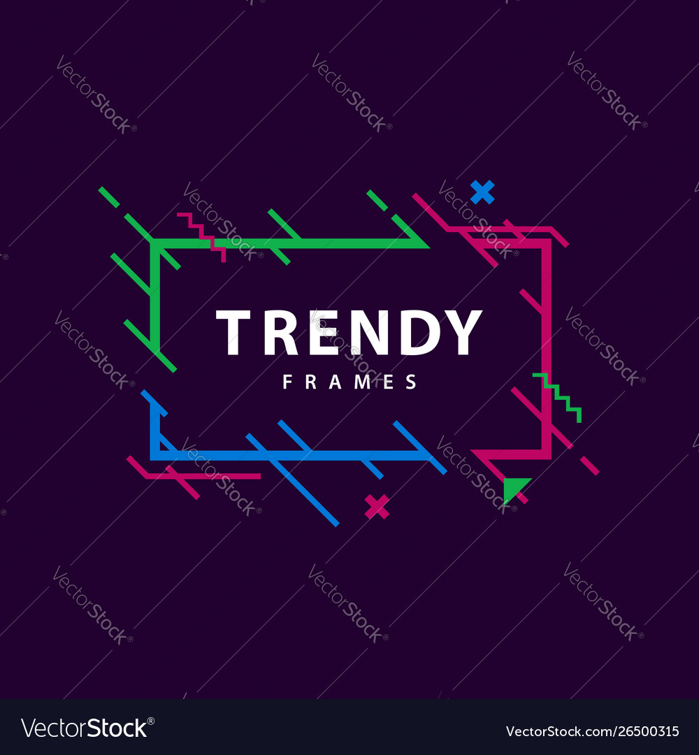 Rectangle frames with geometric lines borders Vector Image